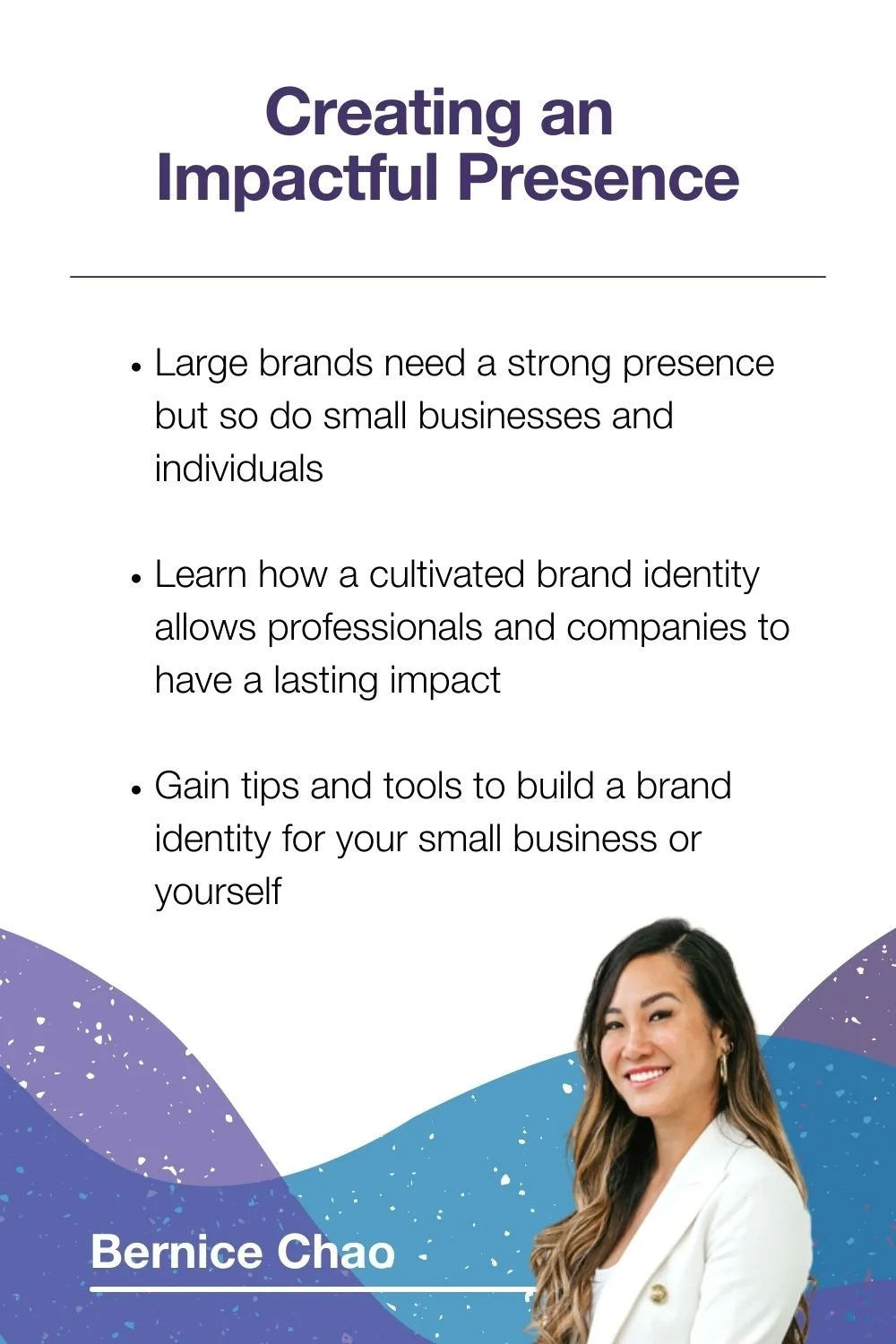 Bernice Chao, Speaker