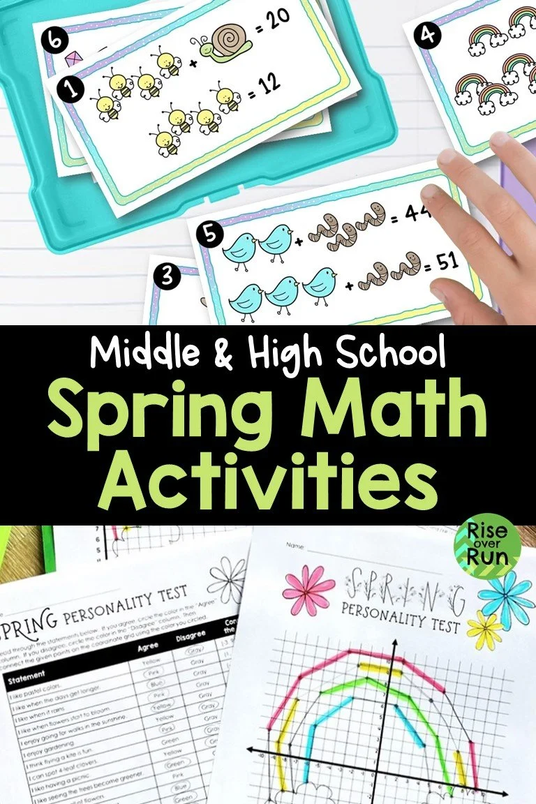 Spring Math Activities for Middle & High School — Rise over Run