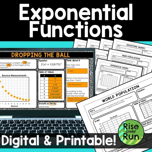 Exponential Functions Unit in Algebra 1: Planning & Ideas — Rise over Run