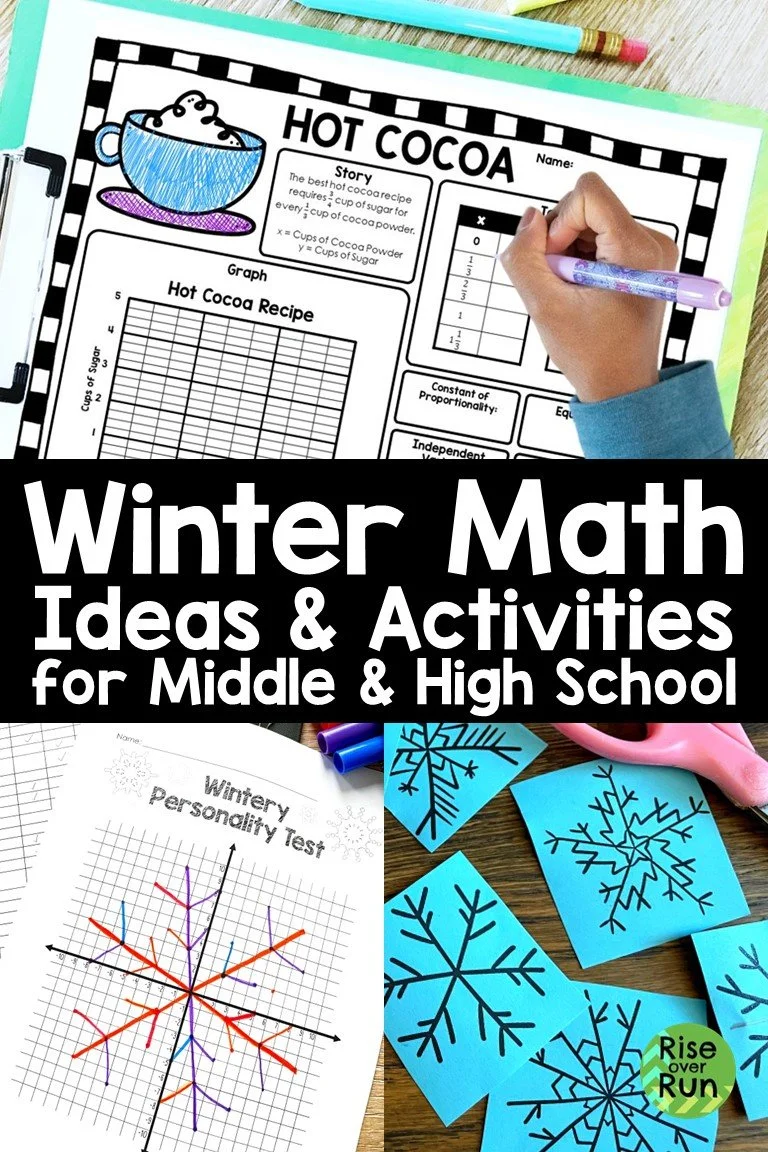 Winter Math Activities for Middle & High School — Rise over Run