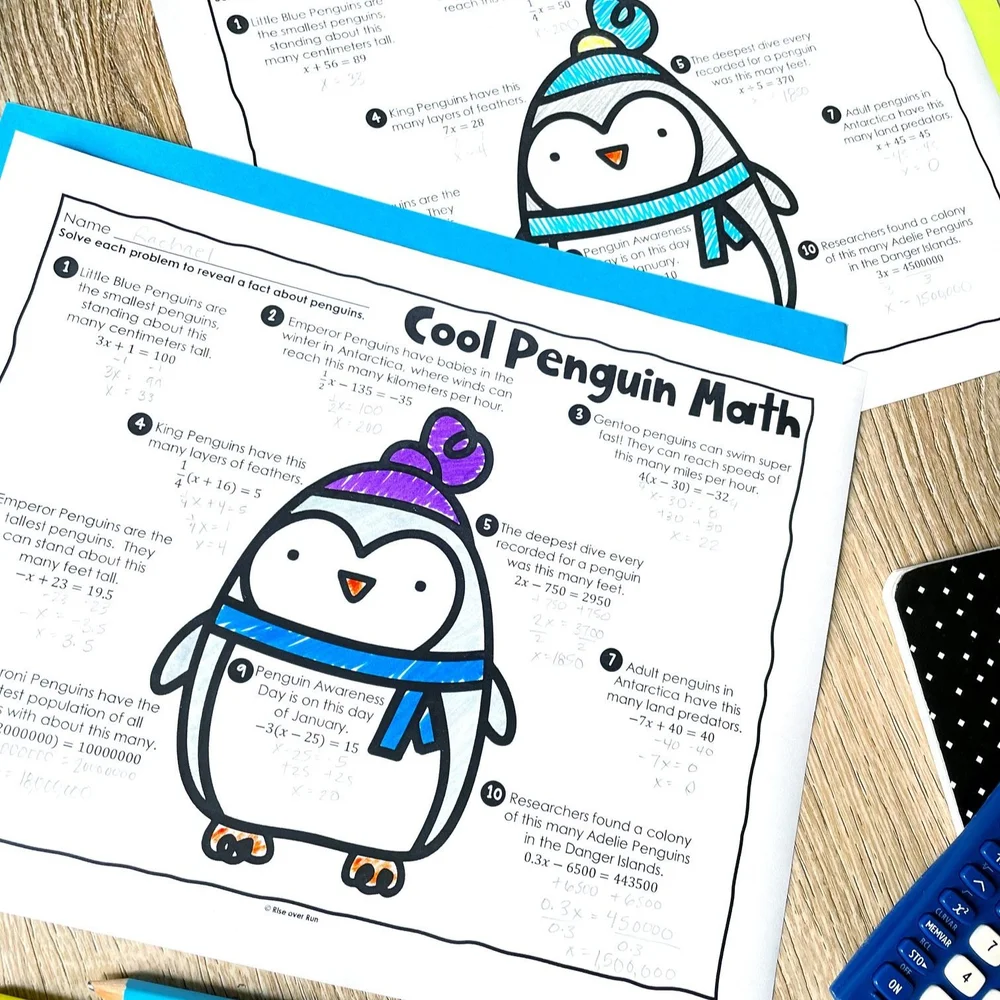 Winter Math Activities for Middle & High School — Rise over Run