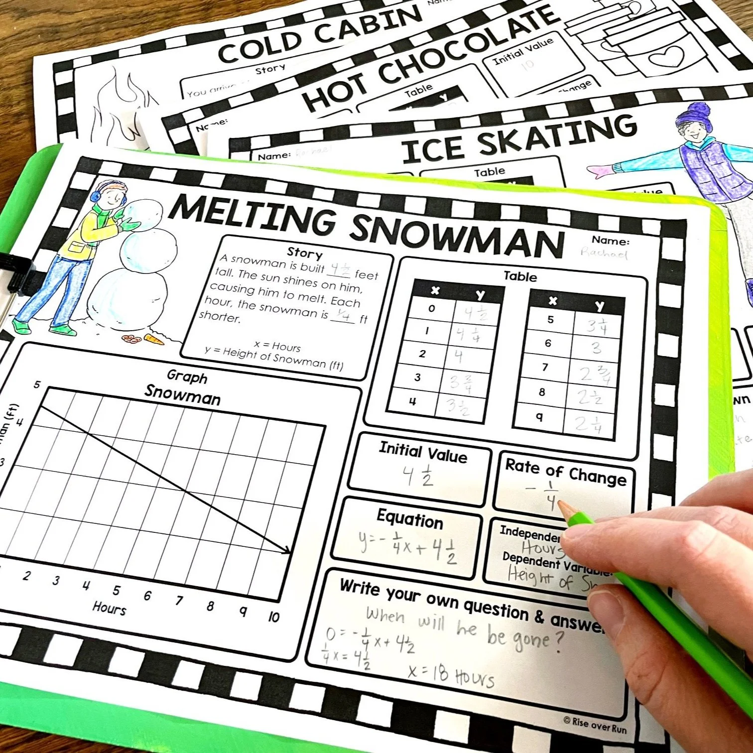 Winter Math Activities for Middle & High School — Rise over Run