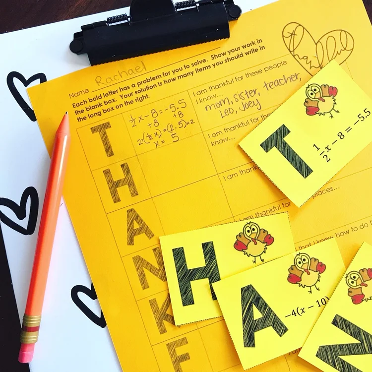 Math Activities for Thanksgiving — Rise over Run