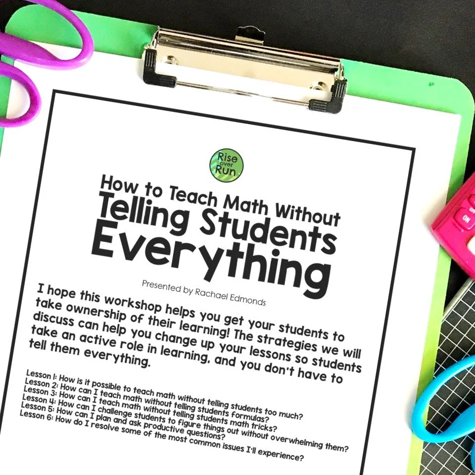 Math Teacher Trainings — Rise over Run