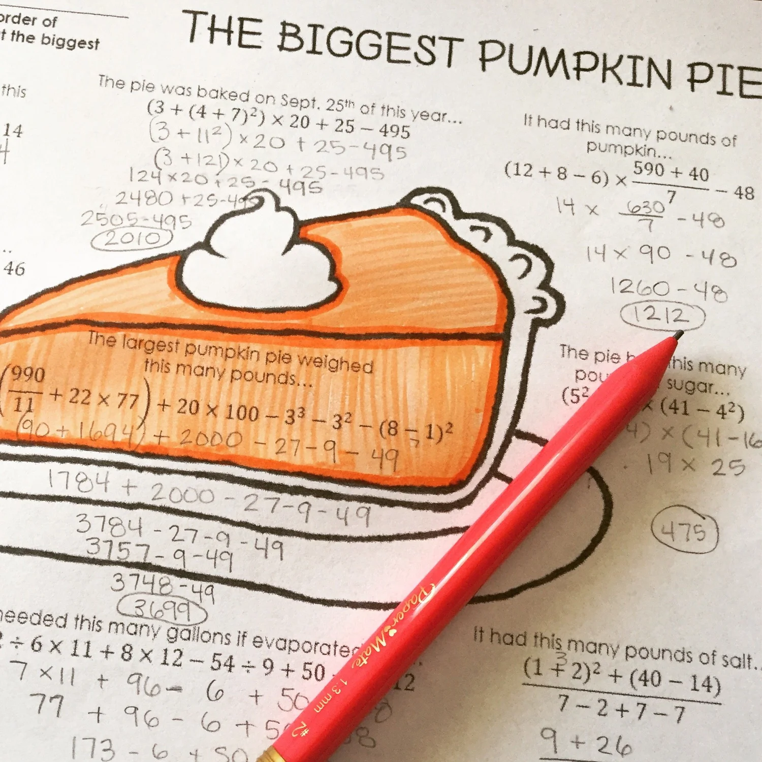 Math Activities for Thanksgiving — Rise over Run