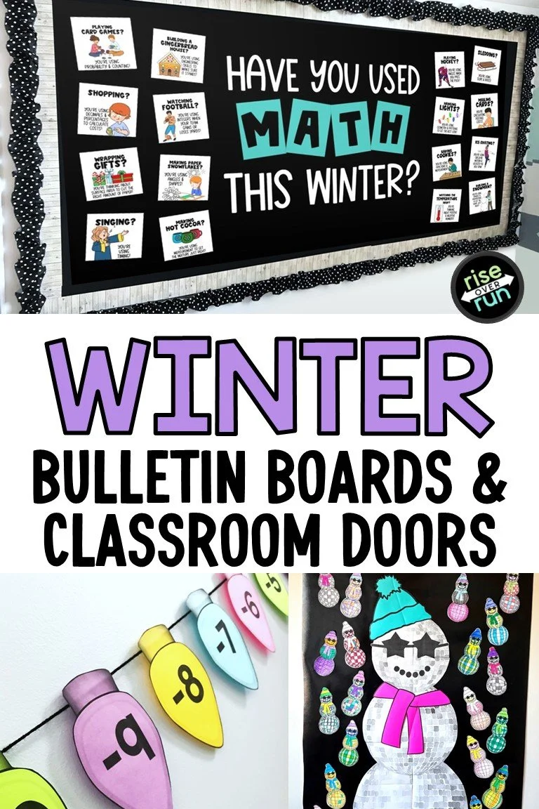 Winter Bulletin Boards and Classroom Door Decorations — Rise over Run