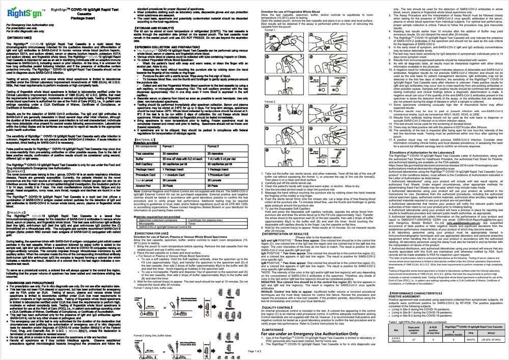 RightSign COVID-19 Rapid Antibody Test — Rhino Diagnostics