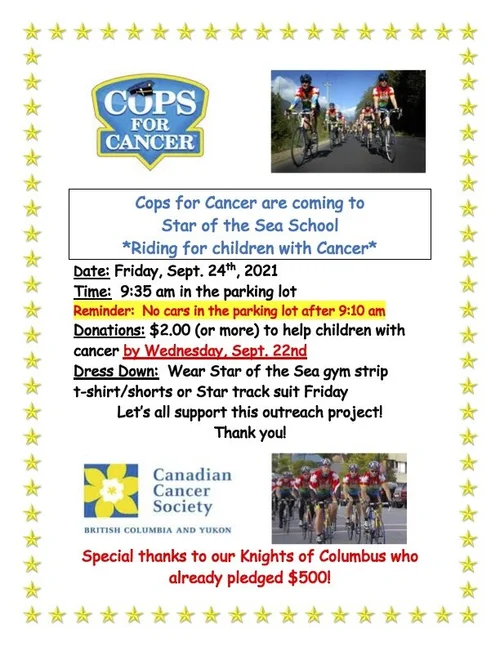 Cops for Cancer coming to our school on Friday, Sept 24 | Star of the ...