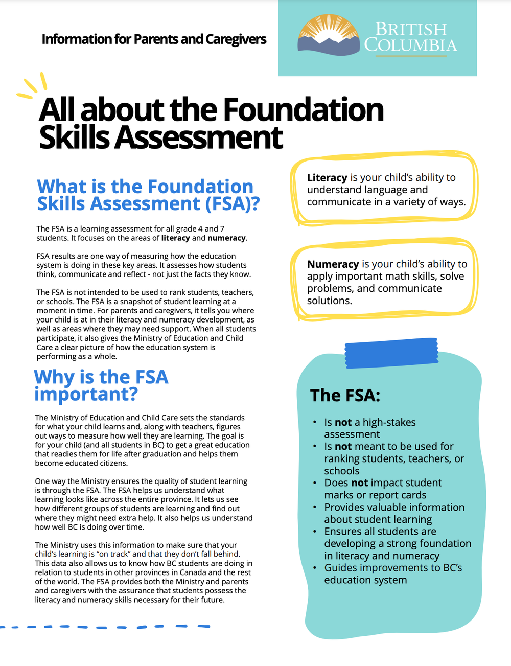 Foundation Skills Assessment | Star of the Sea School | Surrey, British ...