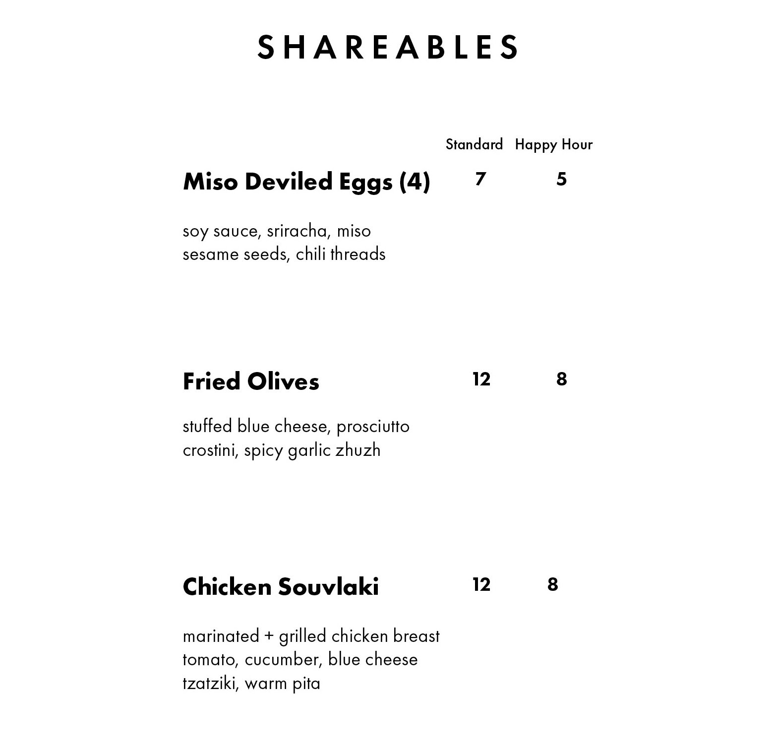 Food and Drink Menus — Zola Restaurant & Live Music Bar - Spokane, WA