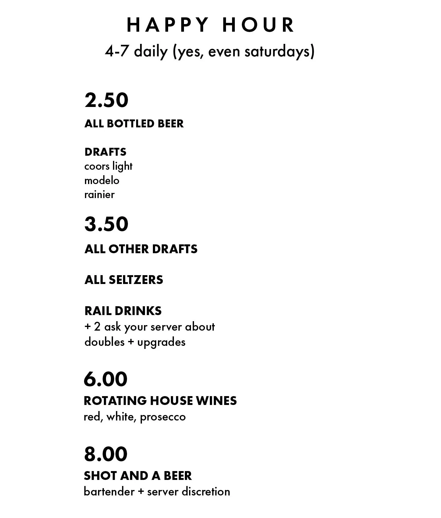 Food and Drink Menus — Zola Restaurant & Live Music Bar - Spokane, WA