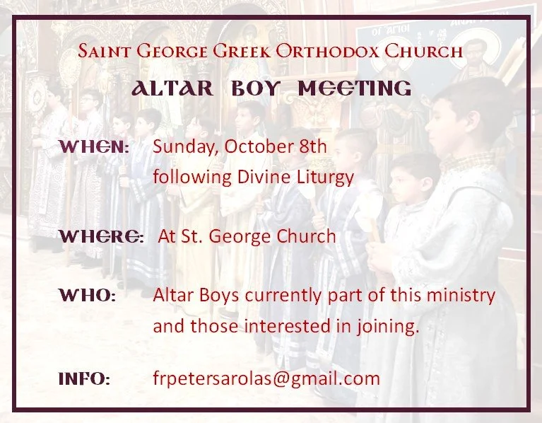Altar Boy Meeting — St. George Chicago