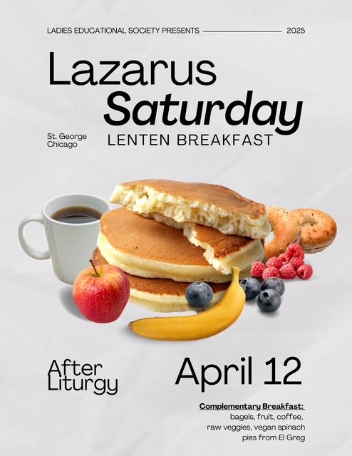 Saturday of Lazarus Lenten Breakfast — St. George Chicago