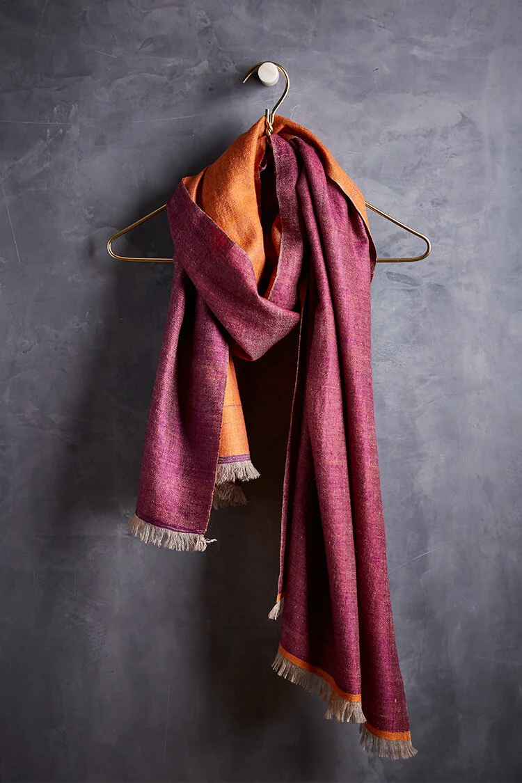 White Floral Kaani Stole — ESTETA