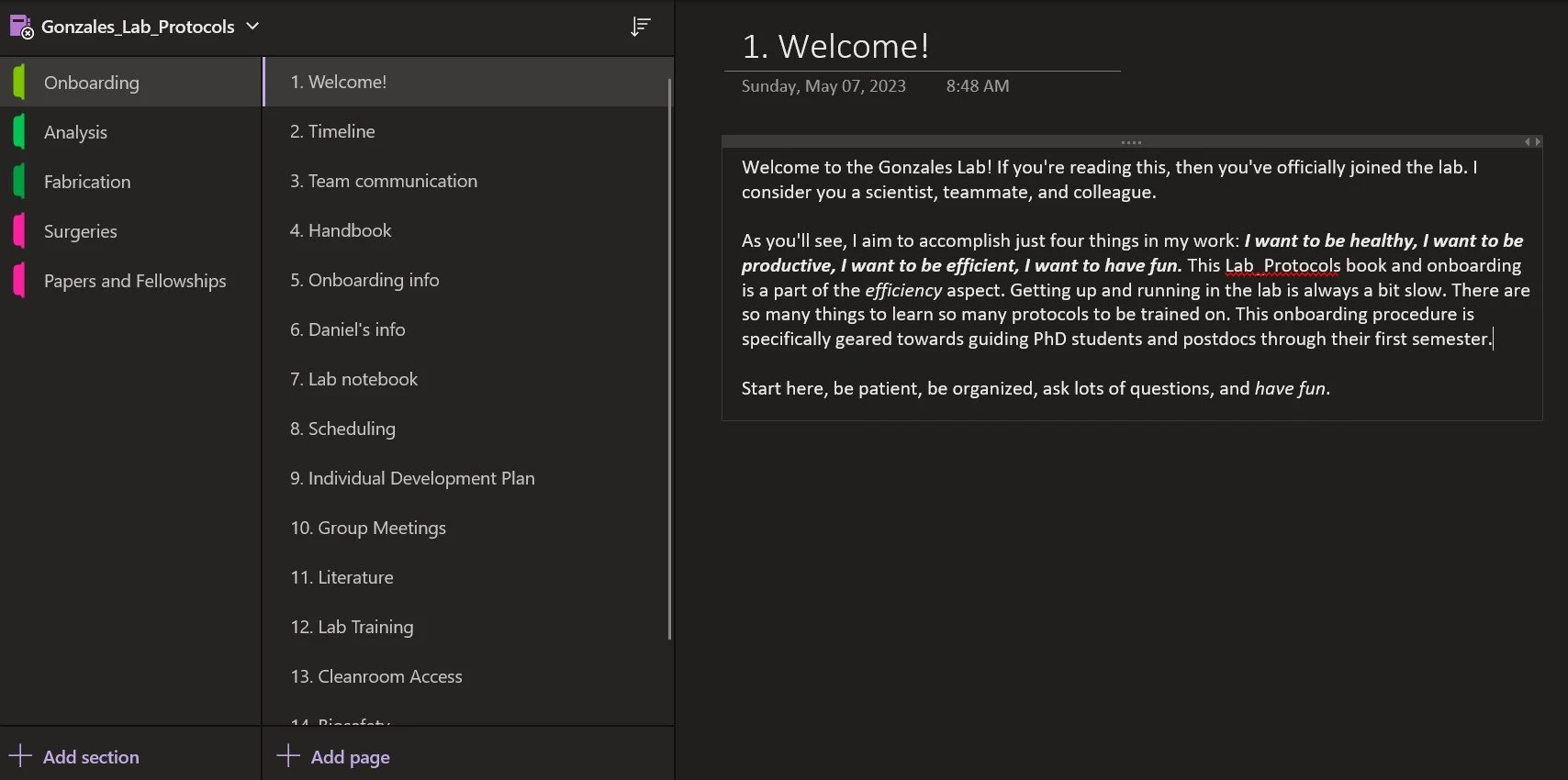 In Preparation of the Gonzales Lab — Gonzales Lab