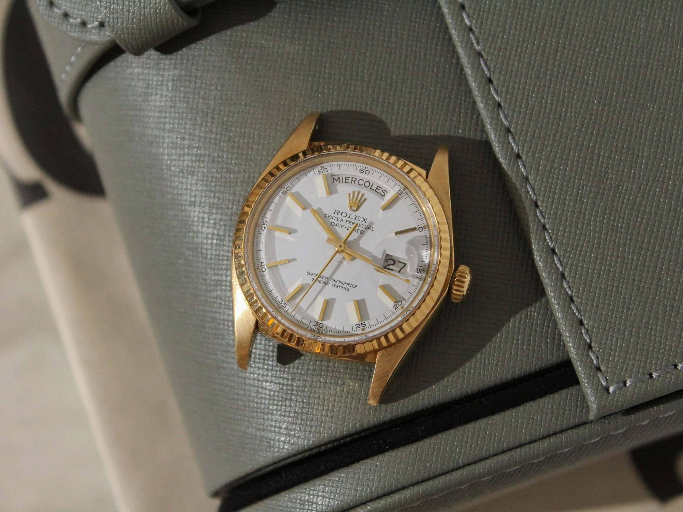Rolex Day-Date 1803 Yellow Gold "Minute Tracker" Matte White Dial — The ...