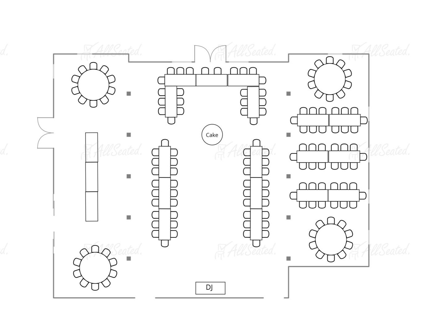 150 Guest Count Table Layout Samples — The Venue at Birchwood