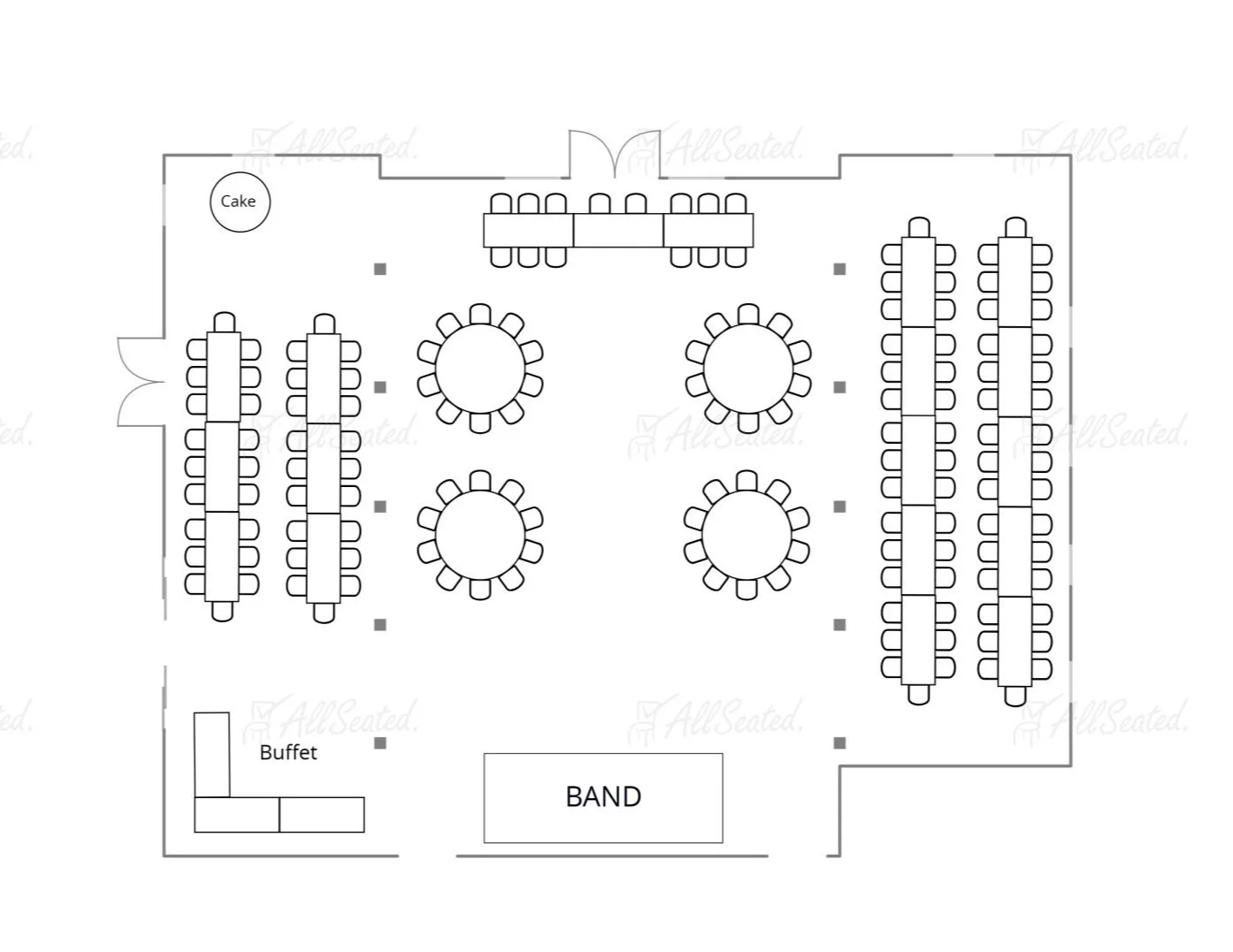 150 Guest Count Table Layout Samples — The Venue at Birchwood