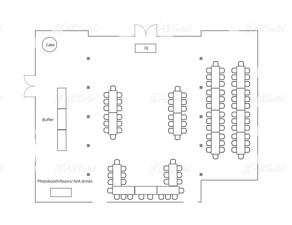 100 & Below Guest Count Table Layout Samples — The Venue at Birchwood