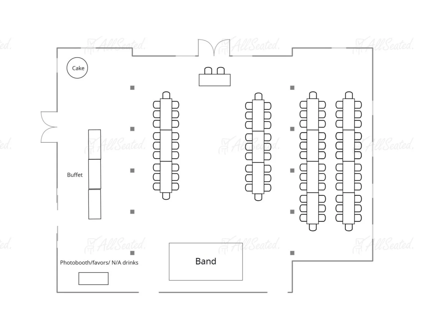 100 & Below Guest Count Table Layout Samples — The Venue at Birchwood