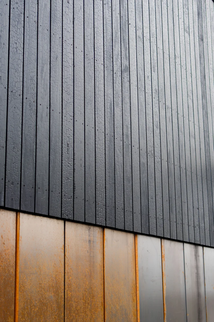 Thermal redwood cladding — Tiny Temple