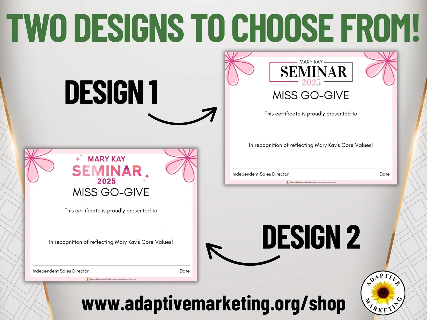 Mary Kay Seminar 2025 Certificates | Adaptive Marketing | Adaptive ...