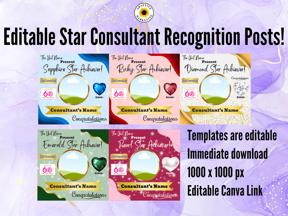 Mary Kay Star Consultant Recognition Template | Quarter 2 | Adaptive ...