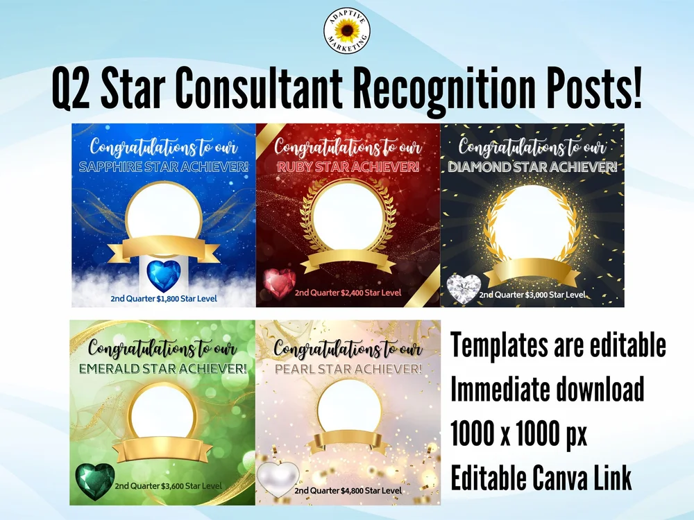 Mary Kay 4th Quarter Star Consultation Recognition Templates | Adaptive ...