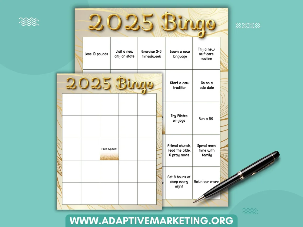 2025 Goal-Tracking Blank Bingo Card | 2025 Manifestations | Adaptive ...