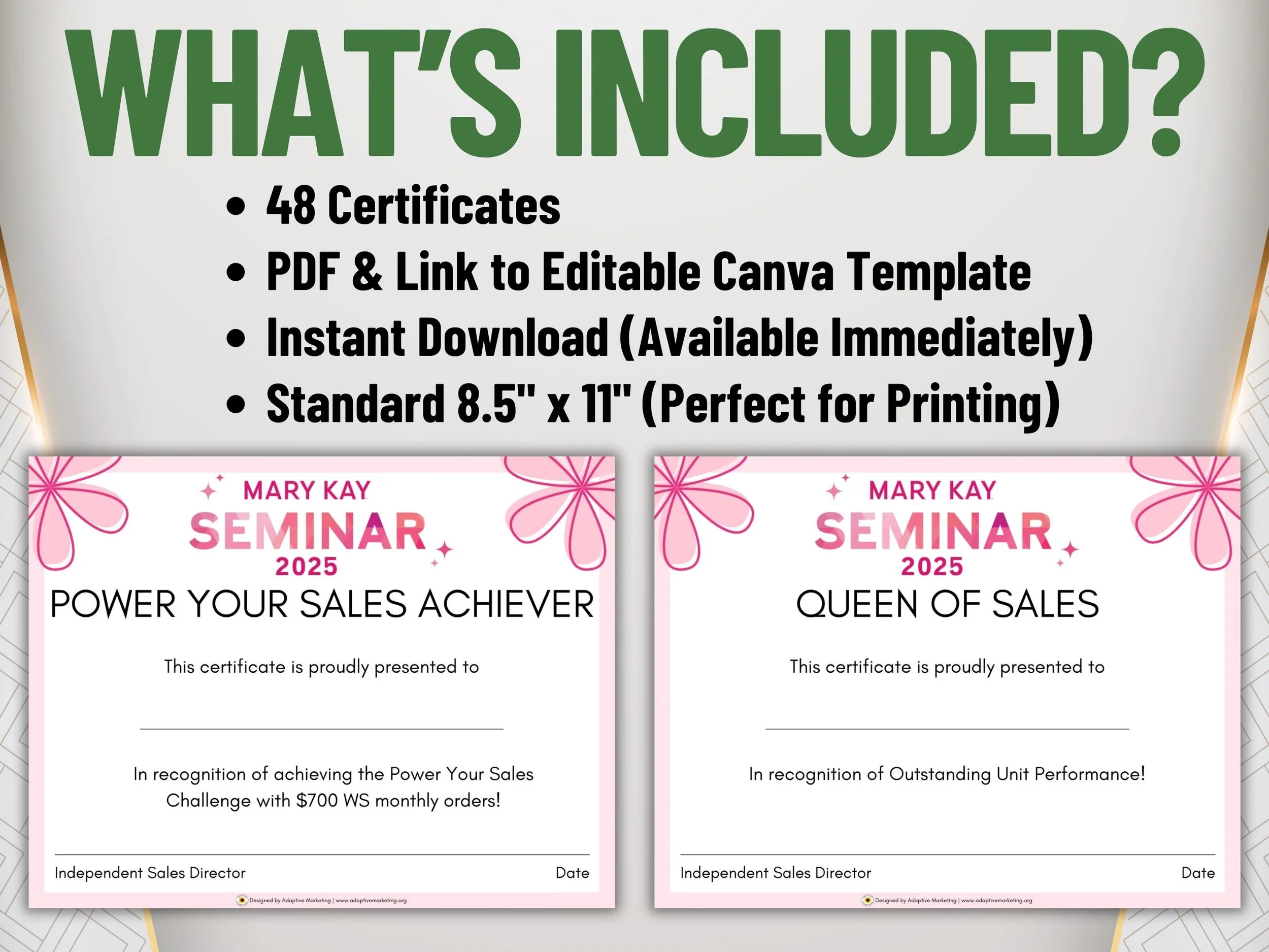 Mary Kay Seminar 2025 Certificates | Adaptive Marketing | Adaptive ...