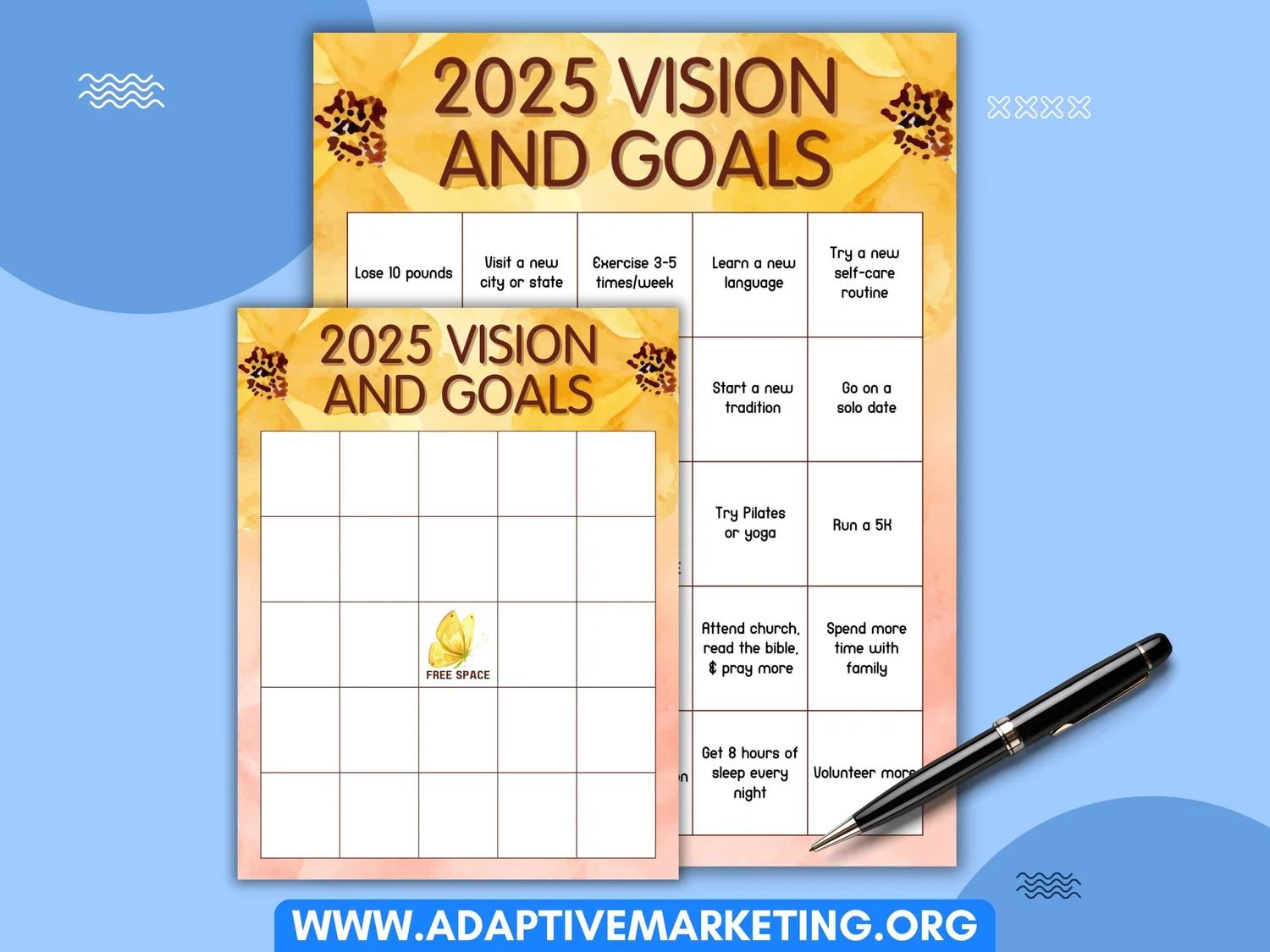 2025 Goal-Tracking Blank Bingo Card | 2025 Manifestations | Adaptive ...