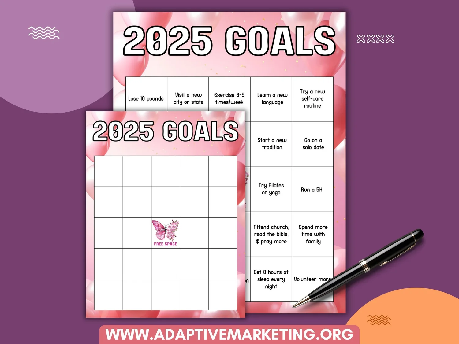 2025 Goal-Tracking Blank Bingo Card | 2025 Manifestations | Adaptive ...