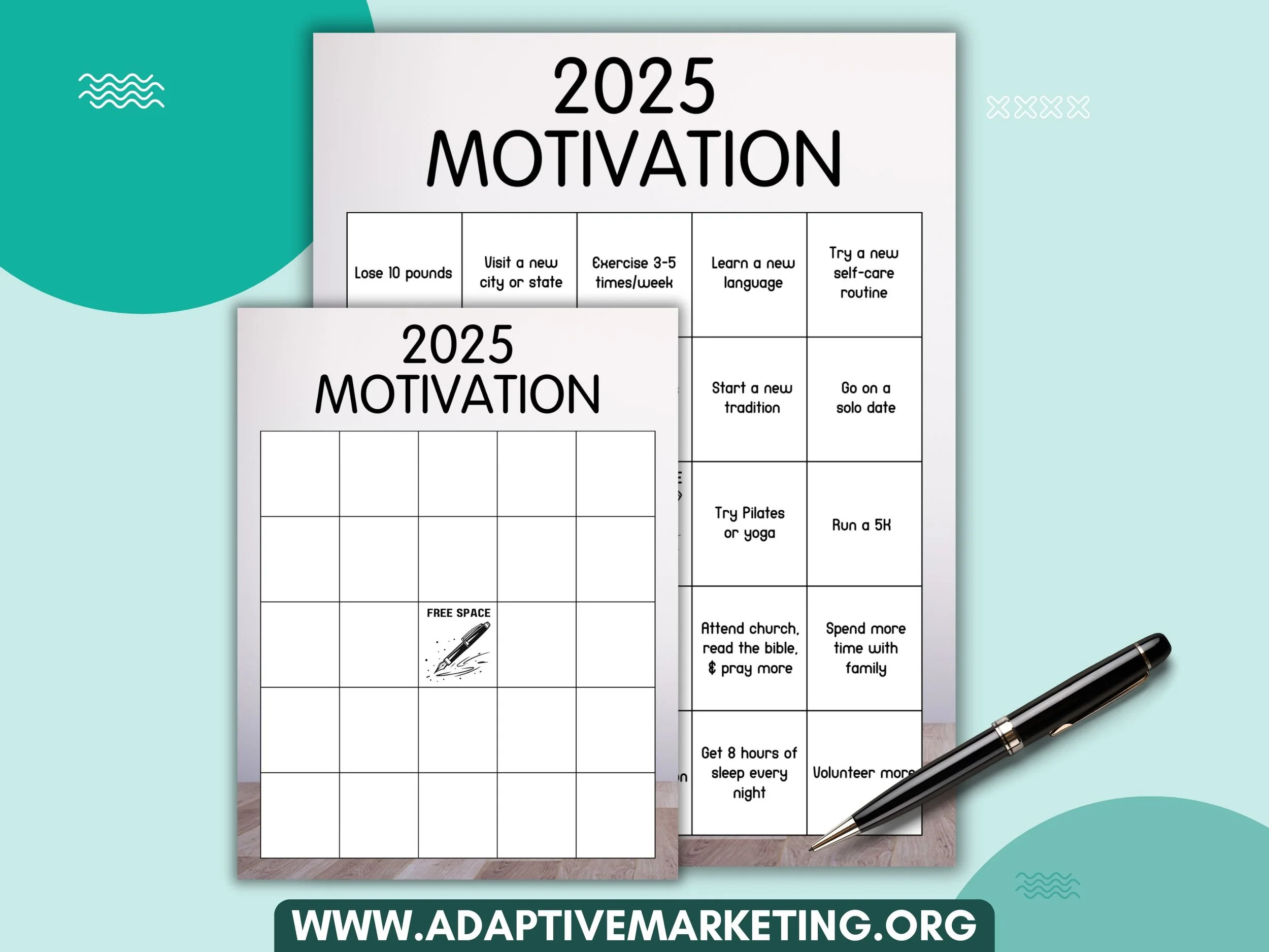 2025 Goal-Tracking Blank Bingo Card | 2025 Manifestations | Adaptive ...