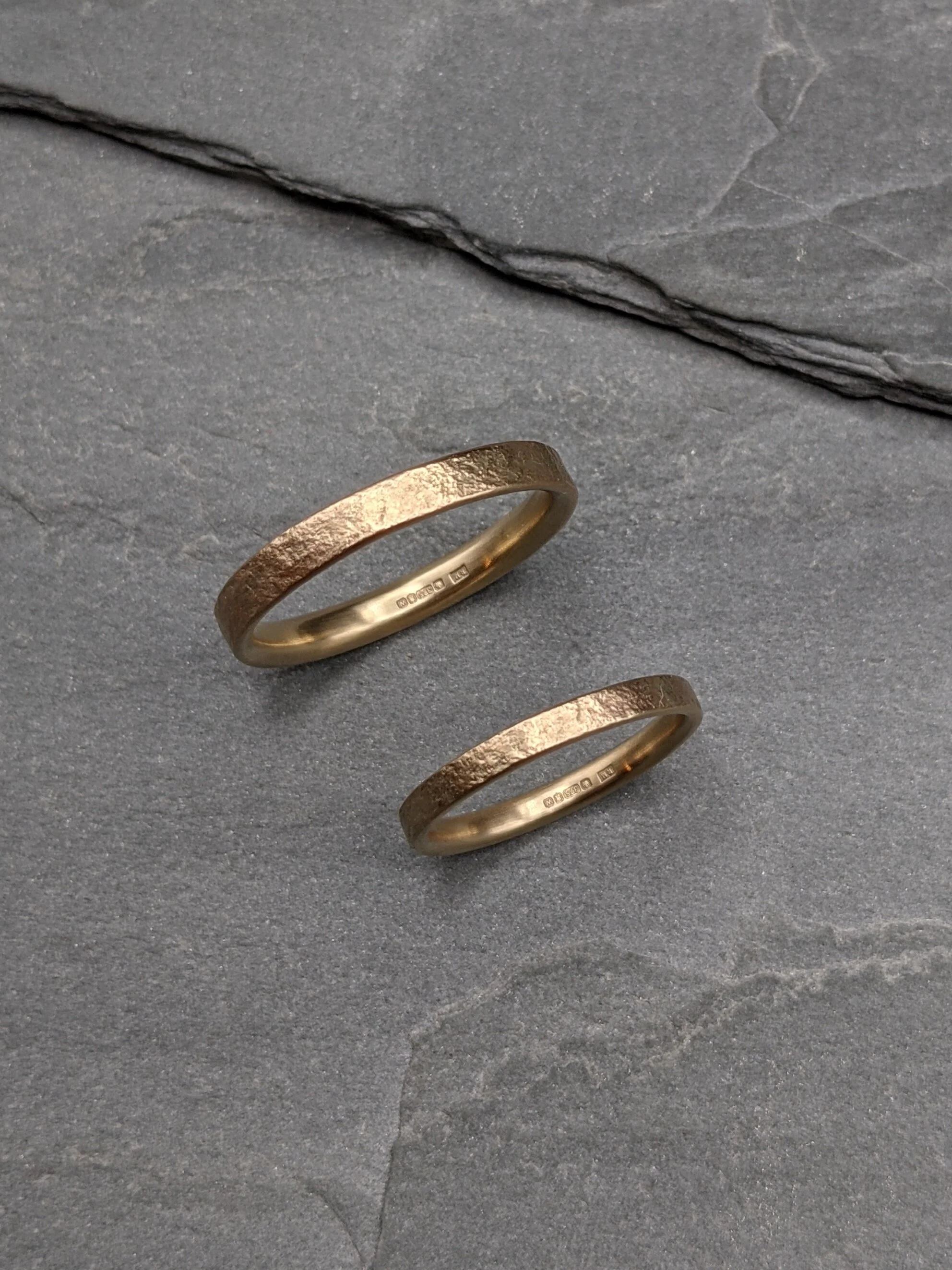 Textured wedding rings handmade in Glasgow — Rhona McCallum