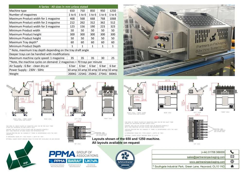 Tray denester, tray denesters, tray denesting, tray placer, pick and ...