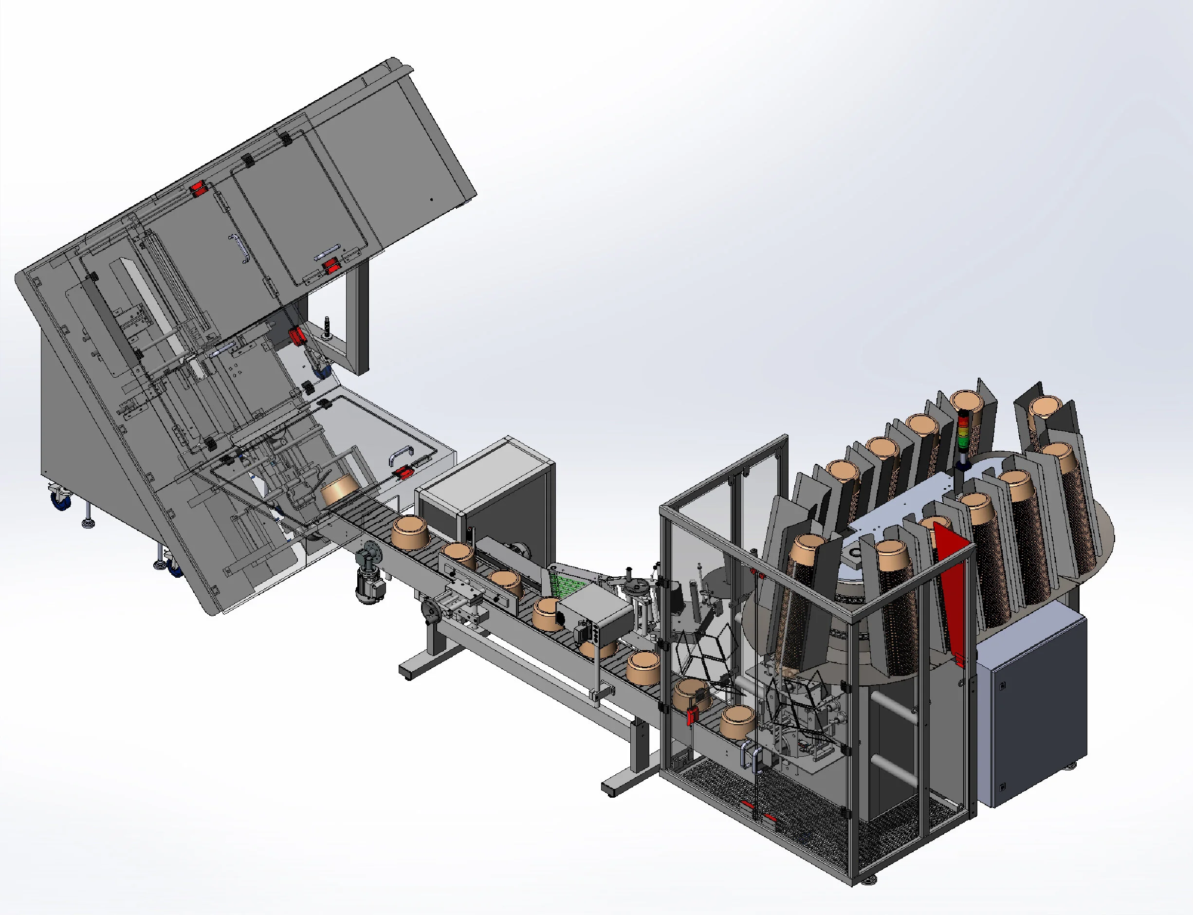 Tray Denester, card feeder, lidding machine, crash lock carton, tip on ...
