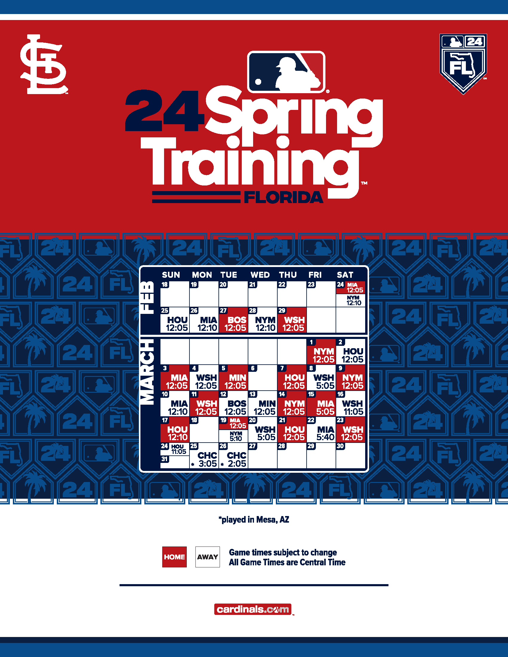 Cardinals Schedules — The Franchise Sports Bar and Grill