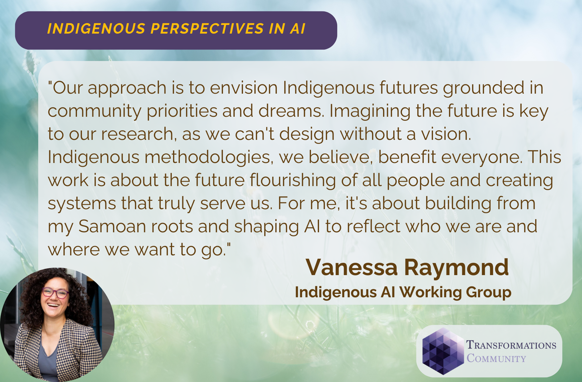 Indigenous Perspectives in AI — Transformations Community