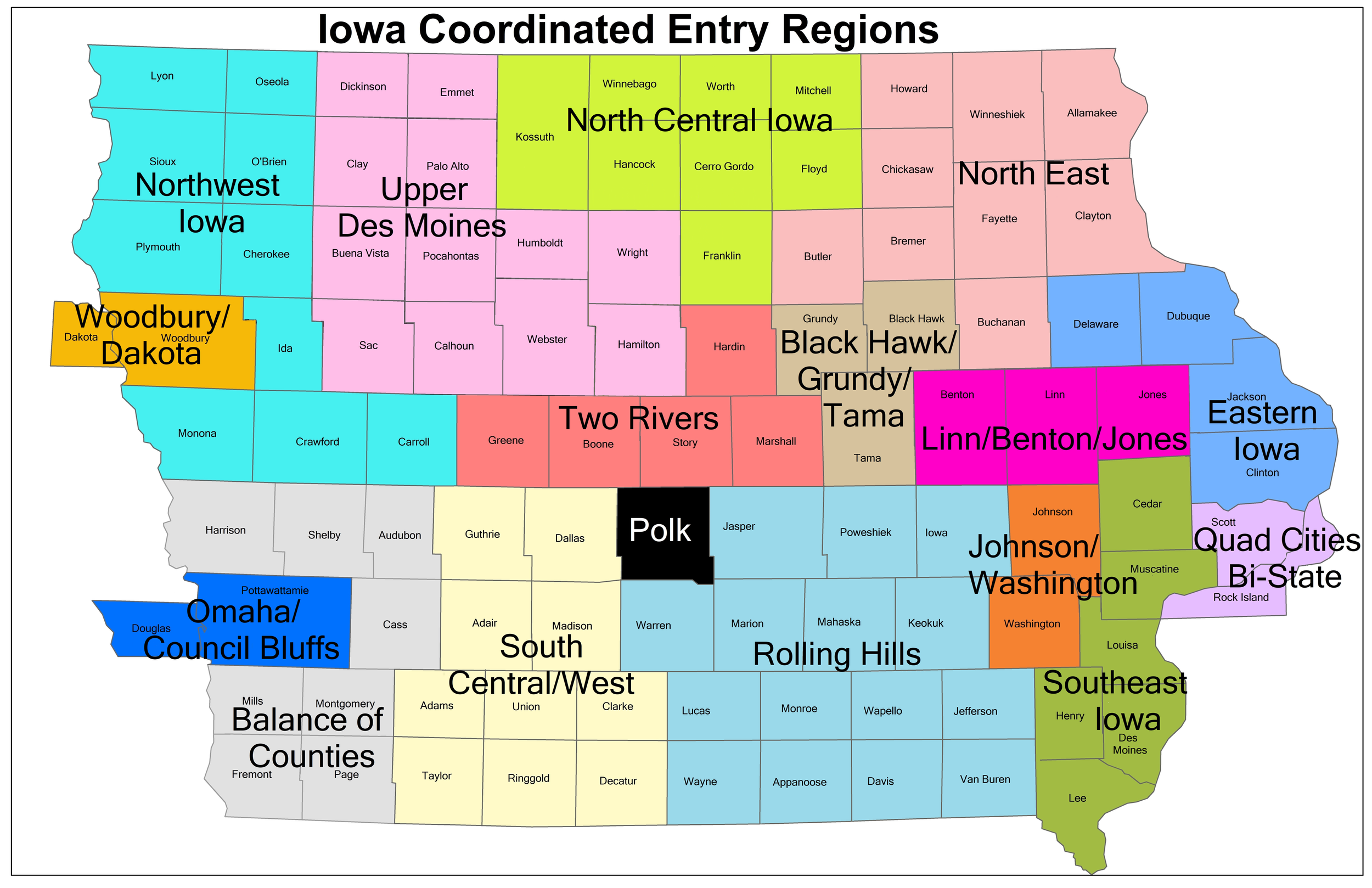 Coordinated Entry & Service Regions | IA BoS CoC – Uplifting Those ...