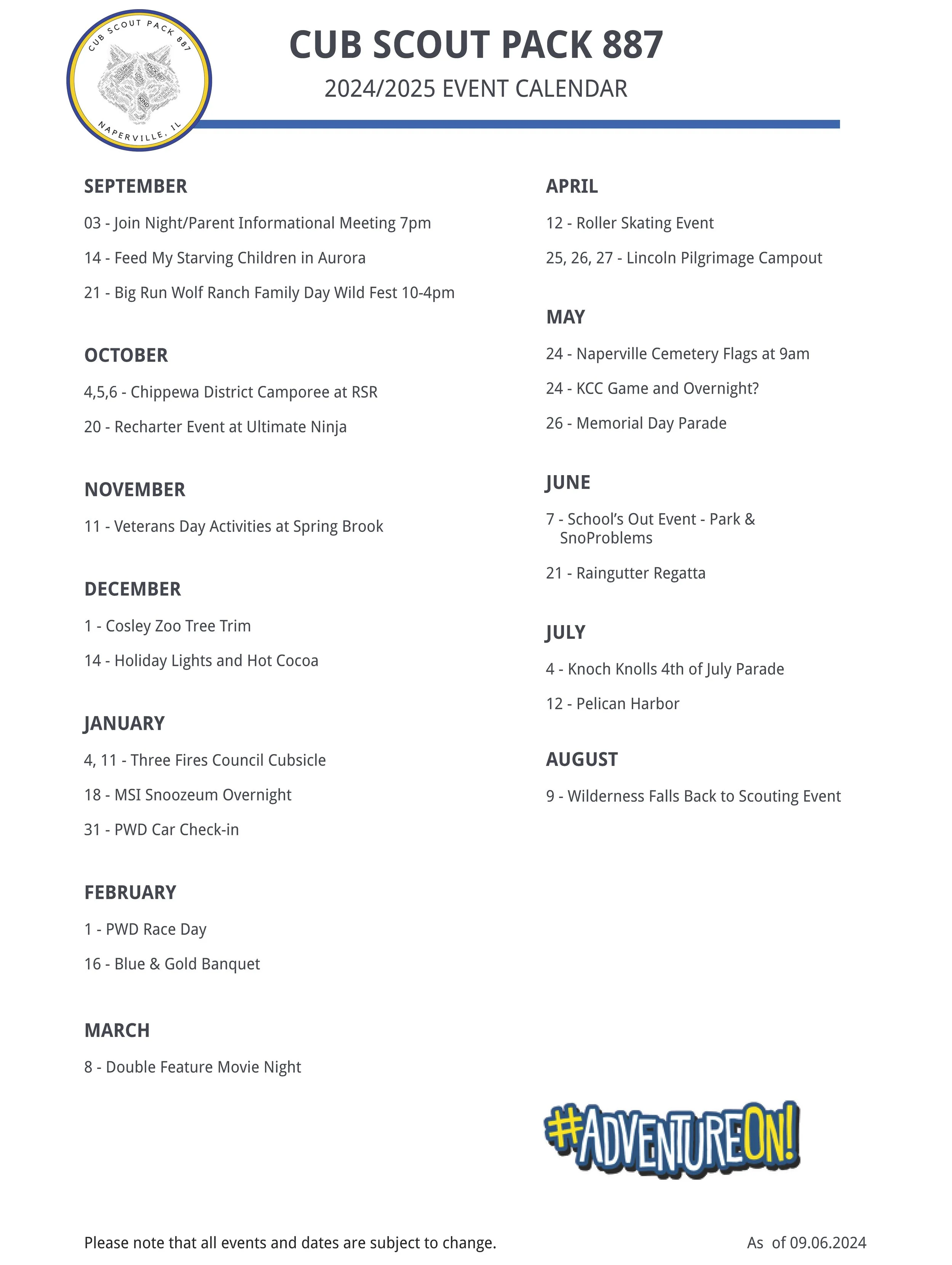 General 1 — Cub Scout Pack 887