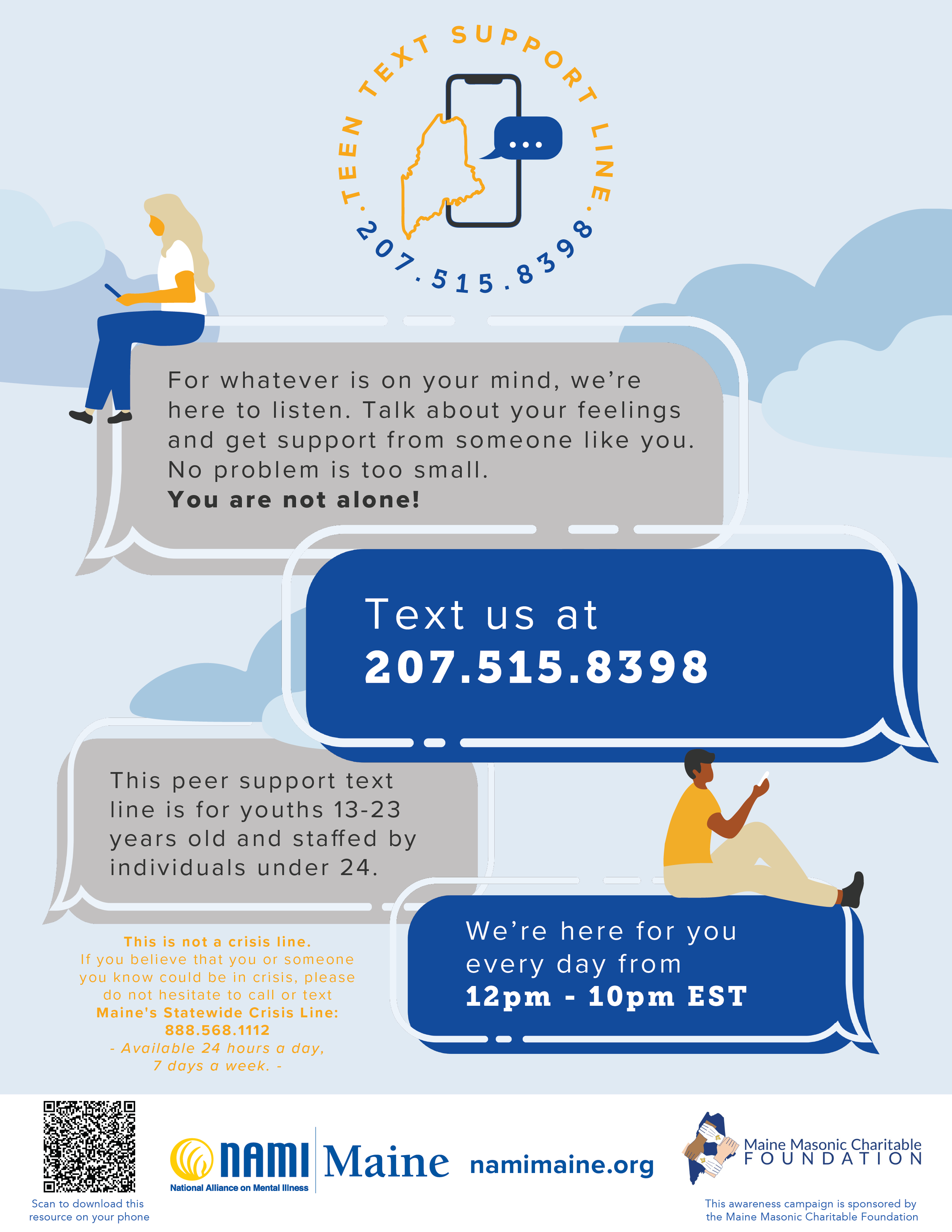 Maine Teen Text Support Line — NAMI Maine