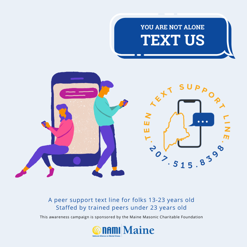 Maine Teen Text Support Line — NAMI Maine