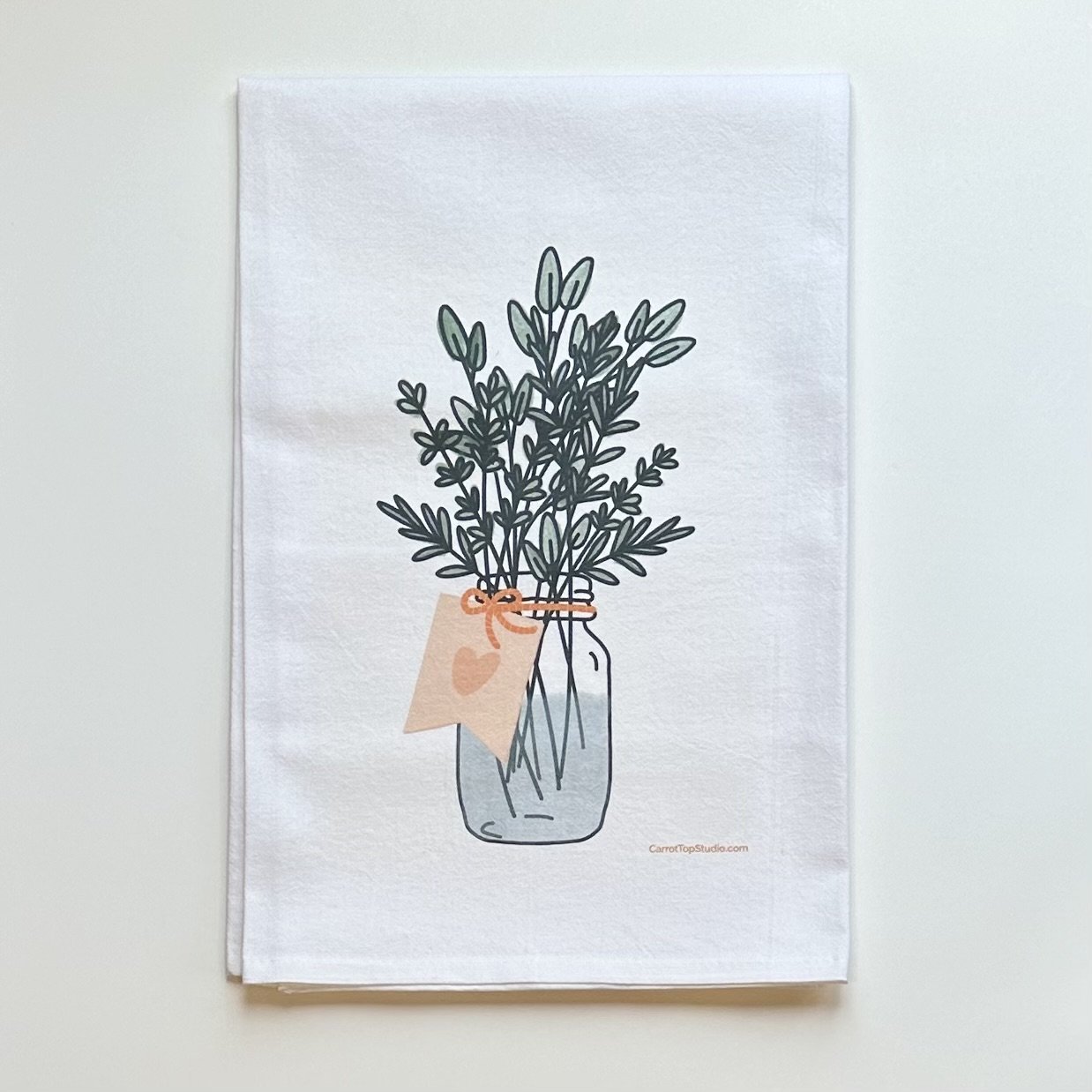 Tea towel with Serenity Prayer —Carrot Top Studio