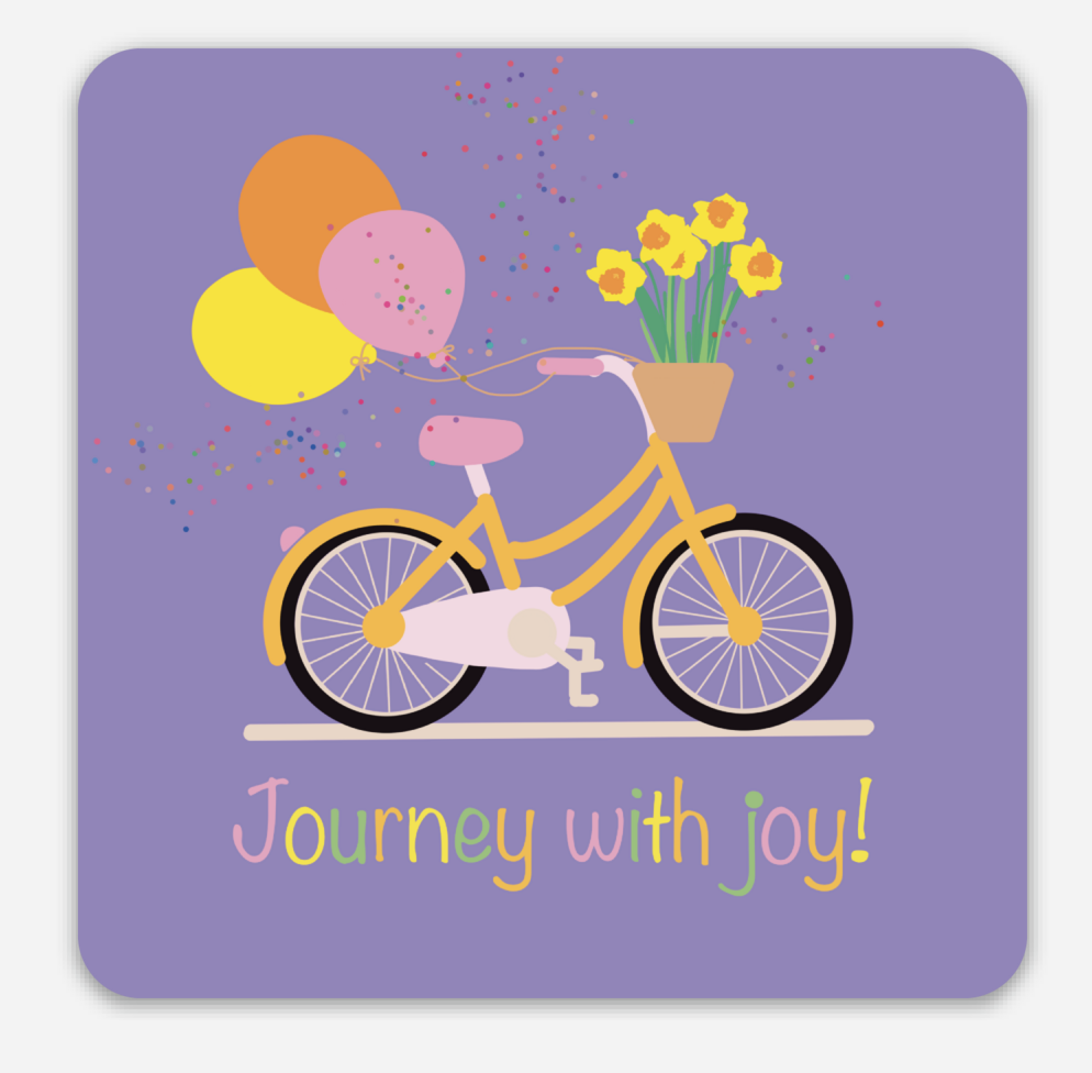 Groovy Rides and Rainbow Vibes sticker —Carrot Top Studio
