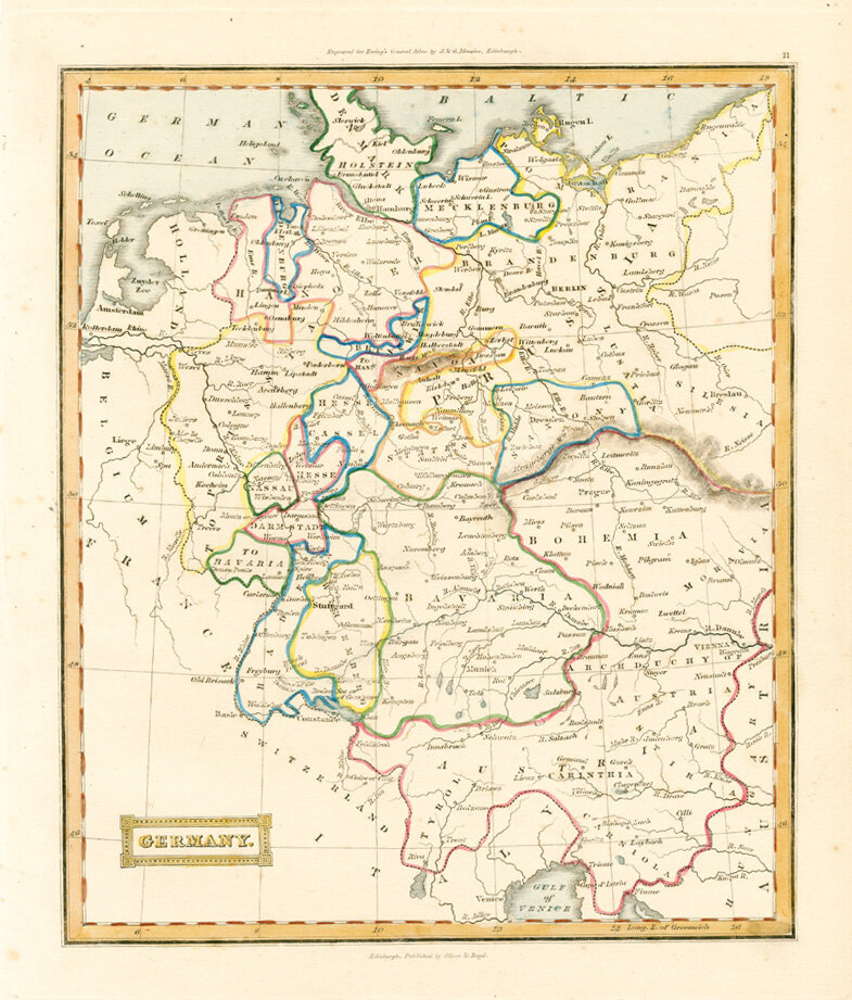 Antique German Map Prints & Reproductions — The Royal Mile Gallery