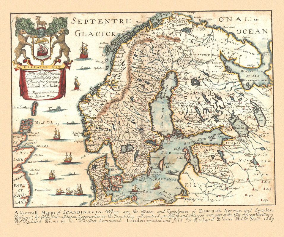 Antique Scandinavian Map Prints & Reproductions — The Royal Mile Gallery