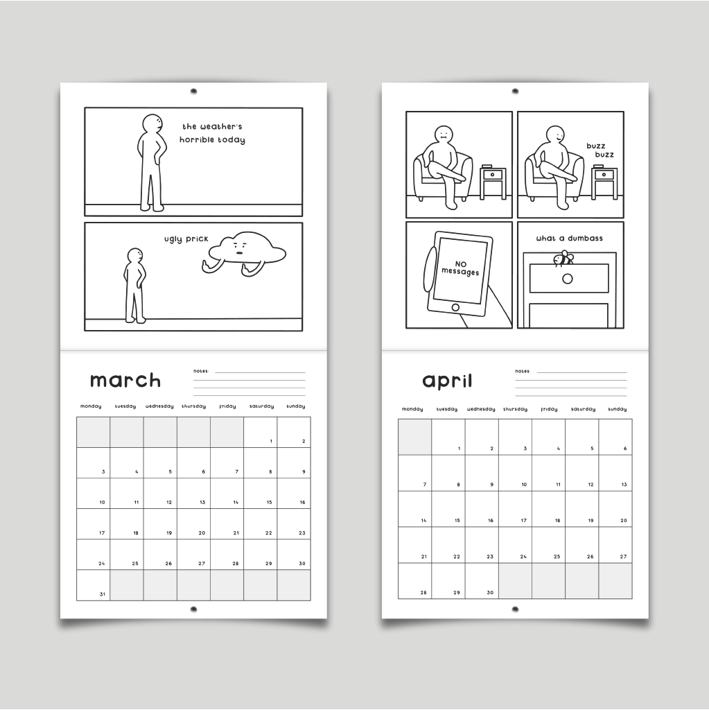 Funny Cartoon 2026 Wall Calendar - Amii Illustrates