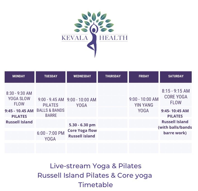 Best Live Pilates and Yoga Class Timetable