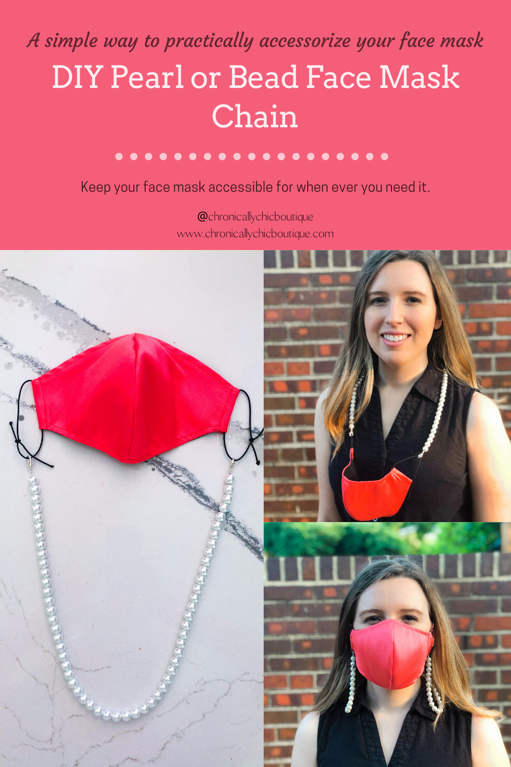 DIY: Pearl or Bead Face Mask Chain | Chronically Chic