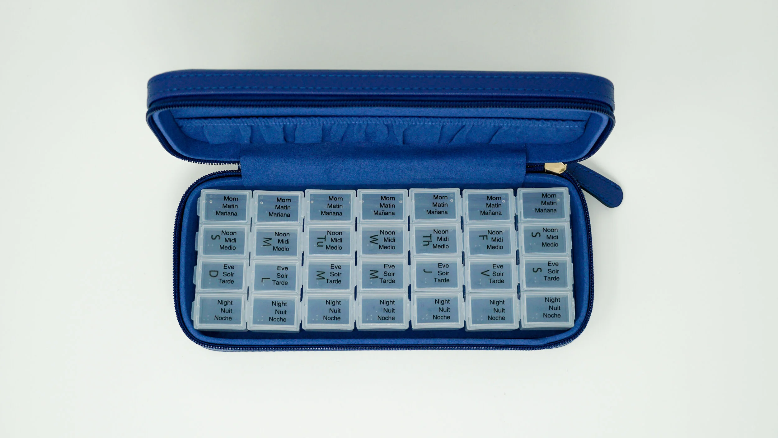Jetsetter Travel Pill Case in Metallic Blue | Chronically Chic